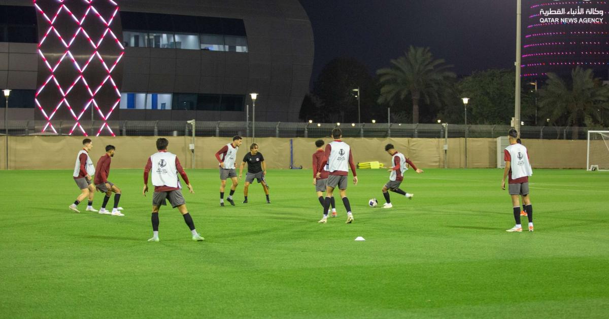 كأس آسيا تحت 23 عاما العنابي الأولمبي ينهي تحضيراته لمواجهة نظيره